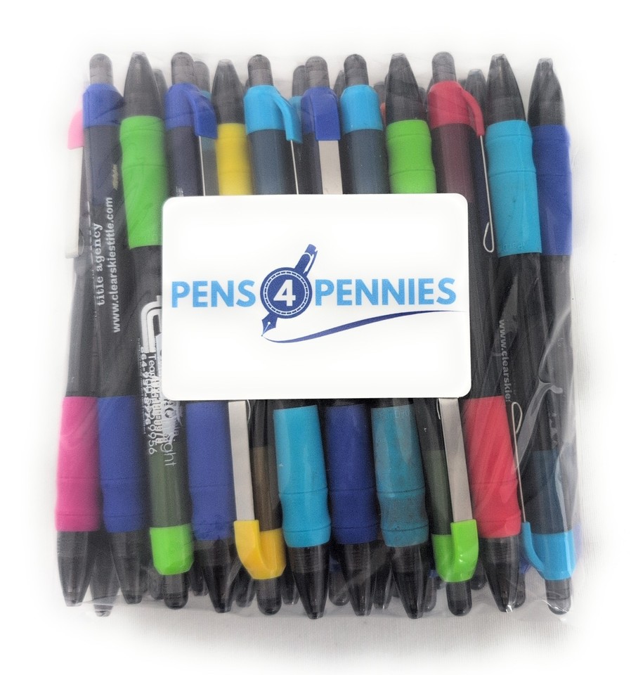 30ct Lot Misprint Click Pens MAXGLIDE Hub Pen: MULTICOLOR Thick Rubber ...