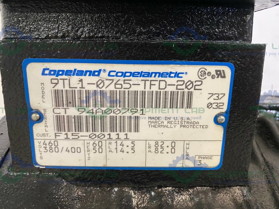 Copeland Copelametic 9TL1-0765-TFD-202 Refrigeration Compressor 7.5 HP ...