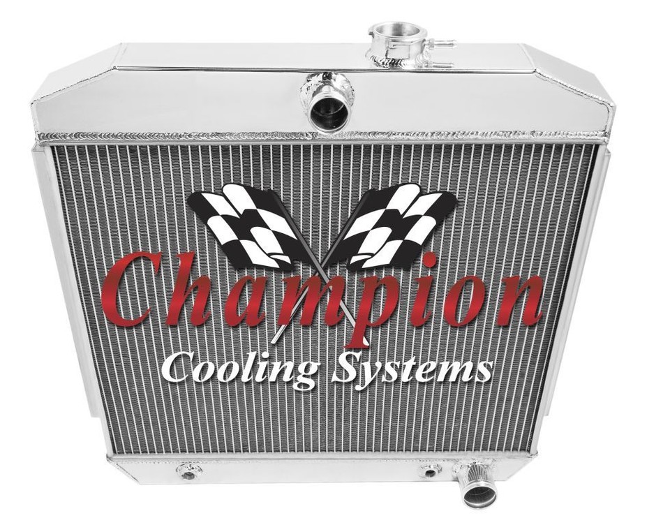 3 Row MN Champion Radiator W/ 2 10" Fans for 1955 1956 1957 Chevy Bel ...