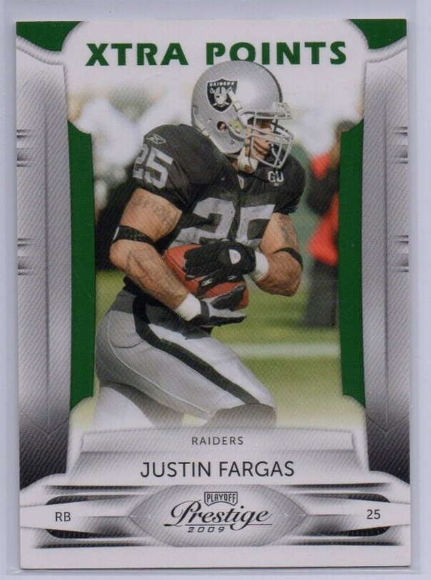 2009 Playoff Prestige Xtra Points Green /25 Justin Fargas #71, Oakland ...