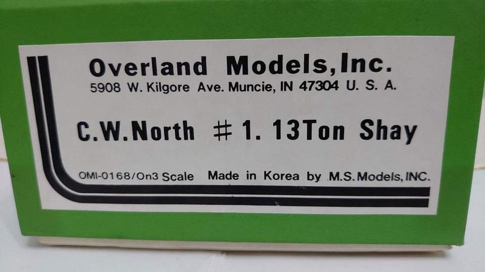 Overland (OMI) Brass C. W. North #1 13 Ton Shay - On3 scale | eBay