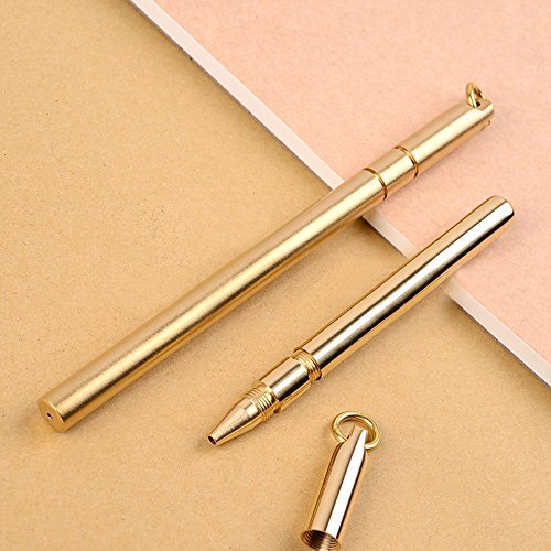 Solid Brass Pen Sign Pen Portable EDC Pocket Pen Ballpoint Pen with ...