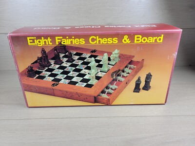 Eight Fairies CHESS SET Asian Oriental Wooden Board Hand Carved ...