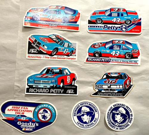 9 Vintage Richard Petty Racecar Nascar Racing Sticker Lot | eBay