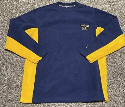 VTG STARTER Michigan Wolverines Fleece Pullover Crewneck Medium EUC ...