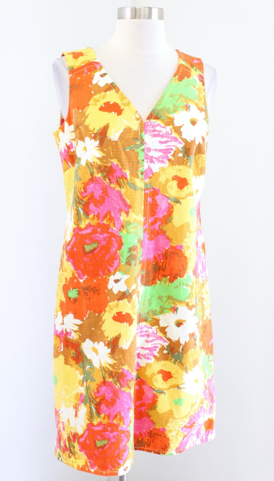 Talbots Yellow Orange Colorful Watercolor Floral Prin… - Gem