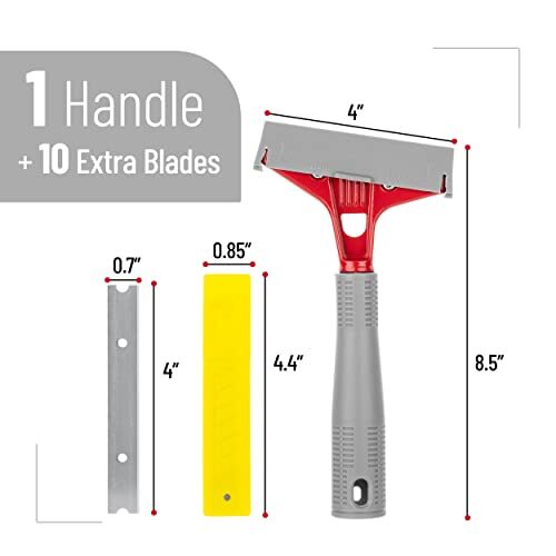 Bates- Razor Blade Scraper, 4" Scraper Tool with 10 Extra Scraper ...