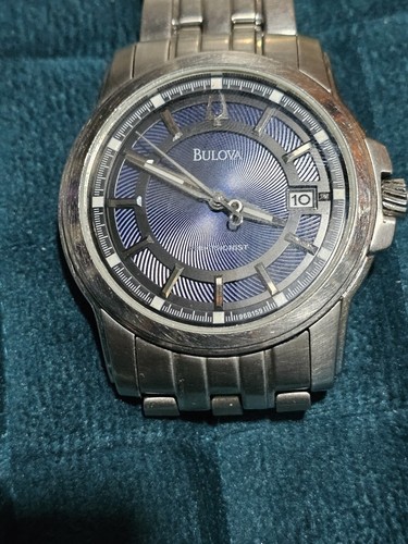 Bulova Precisionist Quartz Blue Dial Stainless Steel Men's Watch 96B159 ...