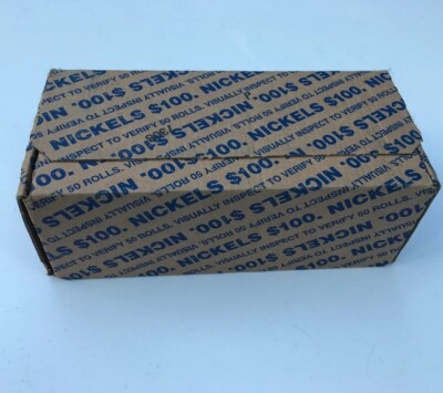 BOX OF NICKELS WITH 50 BANK ROLLS 2,000 JEFFERSON NICKELS CIRCULATED ...