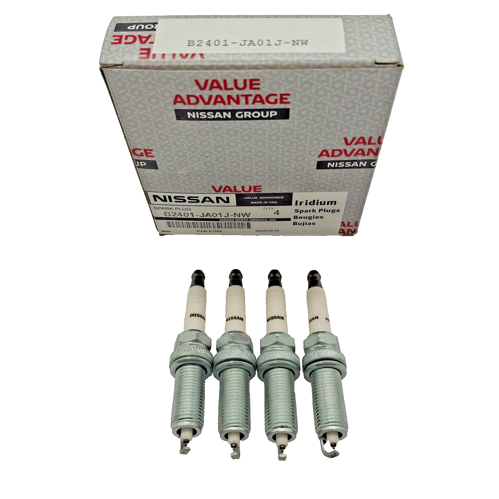 GENUINE OEM NISSAN VALUE ADVANTAGE SPARK PLUG - SET OF 4 (B2401-JA01J ...