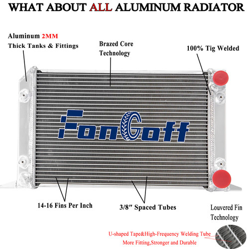 Aluminum 3-Row Radiator fit VW Scirocco Pro Stock Style 17-7/8" W x 12 ...