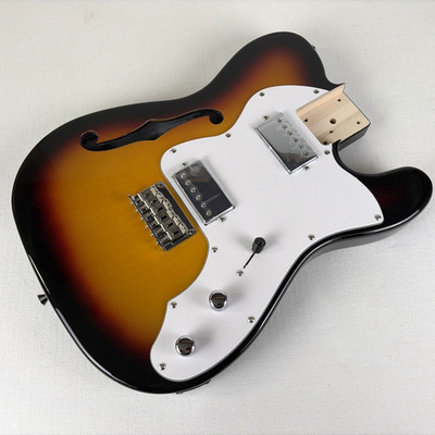 Sunburst Loaded Thinline Tele Style HH Guitar Body ~ Excellent ...