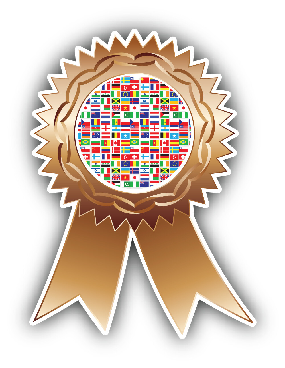 World Flags Bronze Medal Vinyl Sticker Car Bumper Decal | eBay