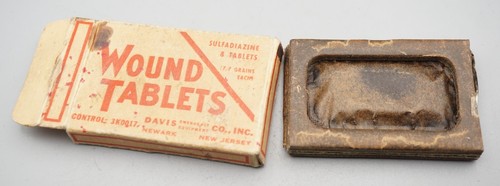 WWII Army, Navy, USMC Wound Tablets Sulfadiazine 8 Tablet Box With 6 ...
