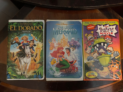 Lot 3 Kids Family VHS Movies Rugrats Little Mermaid El Dorado Clamshell ...