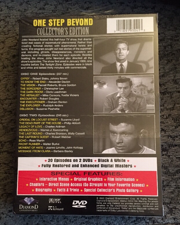 ONE STEP BEYOND COLLECTOR'S EDITION DVD TRUE SUPERNATURAL TV W/ JOHN ...