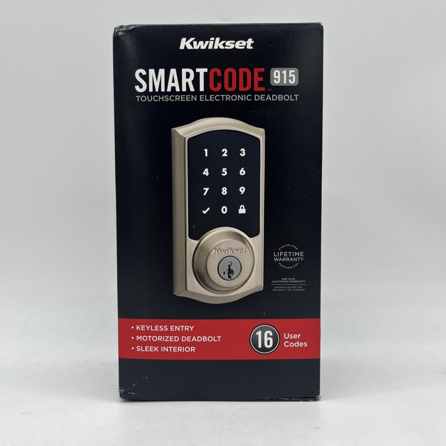 Kwikset 99150-802 SmartCode 915 Electronic Deadbolt Satin Nickel for ...