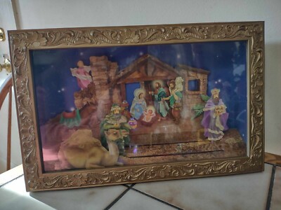 Musical Animated Shadow Box Christmas Holiday Nativity Scene (Works) | eBay