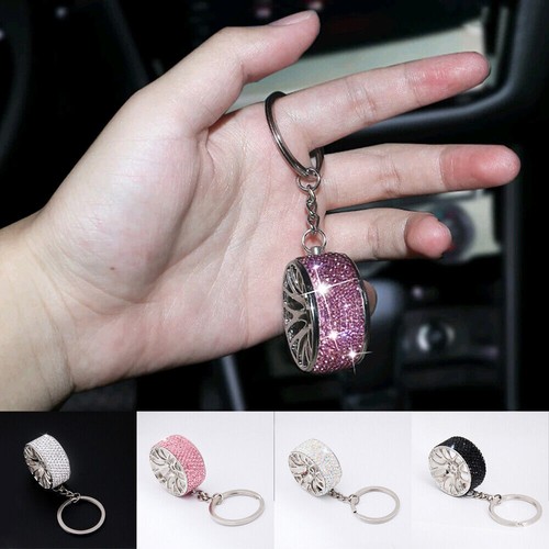 1x Car Parts Crystal Keychain Tire Wheel Rim Key Ring Key Chain Pendant ...