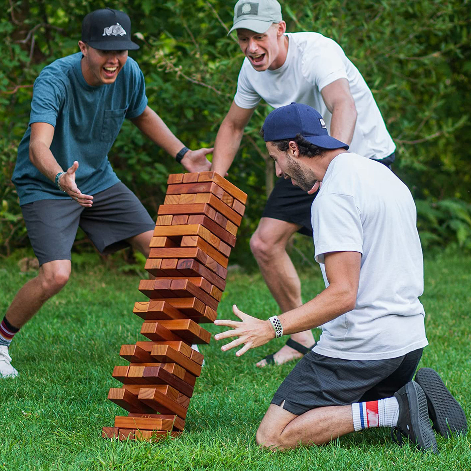 Yard Games Large Tumbling Timbers 24" Wood Block Stacking Game w/ Case ...