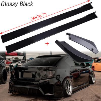 78.7" Side Skirt Rocker Lip + Rear Bumper Diffuser Canard For Scion tC ...