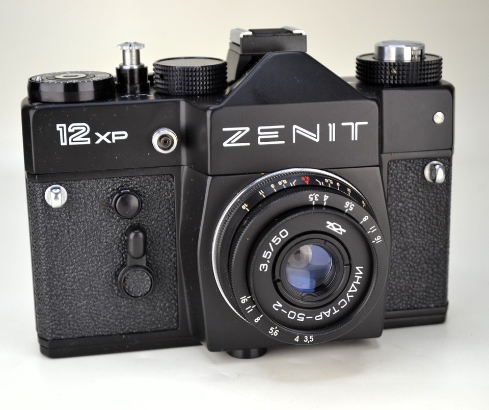 EXC! SOVIET USSR "ZENIT-12XP" SLR CAMERA + INDUSTAR-50-2 lens f3.5/50 ...