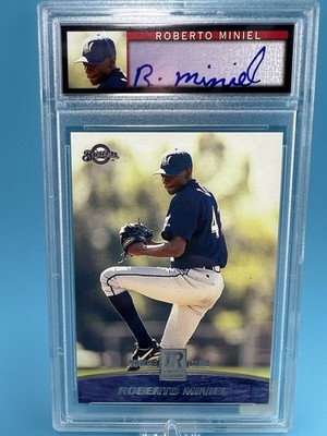 Roberto Miniel RC 2001 Topps Reserve Rookie Auto#10/1500 PSA9 Brewers ...