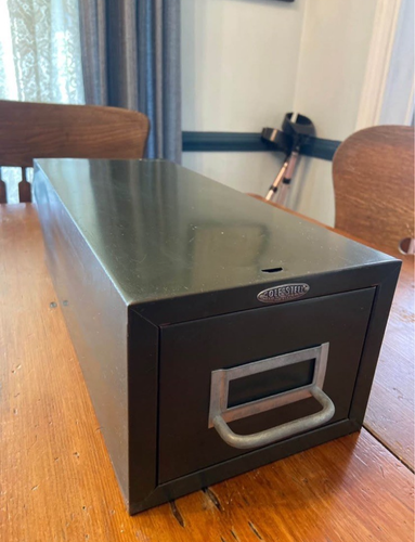 Vintage Cole Steel Single Adjustable Drawer Index File Green Cabinet 16 ...