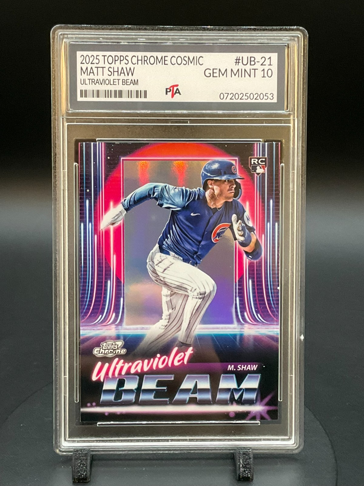 2025 Topps Chrome Cosmic UB-21 Matt Shaw Ultraviolet Beam GEM MINT PTA ...