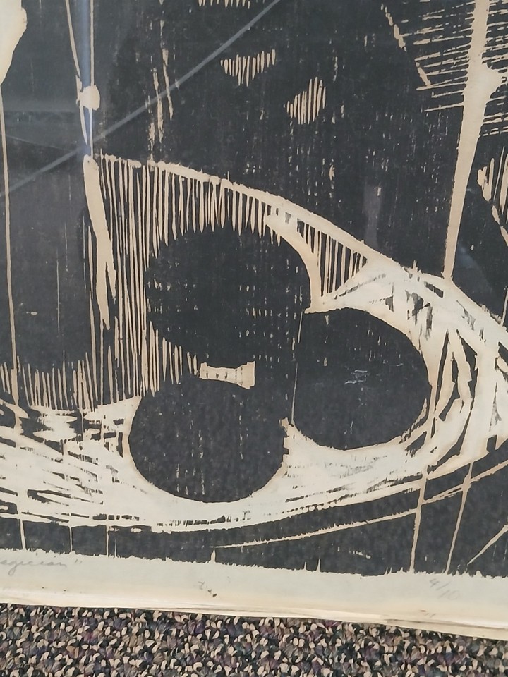 Vintage 1954 Robert Huck "Old Magician" Signed Lithograph Artwork , 4/ ...