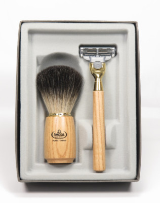 Omega Pure Badger Shaving Brush and Razor Set (In Gift box) M6150.2 | eBay