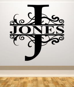 FANCY LETTER "J" PERSONALIZED w/ NAME CAR WALL VINYL DIE CUT DECAL 9 ...