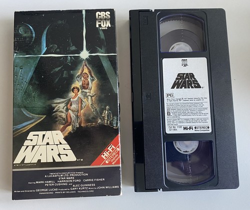Star Wars (VHS, 1977, CBS FOX Red Label Release) Mark Hamill & Harrison ...