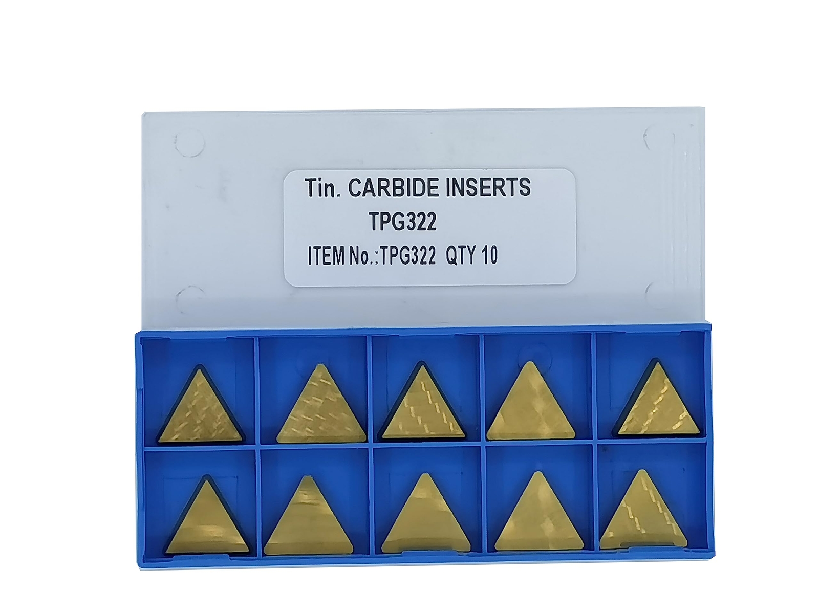 10 Pc Set TPG-322 TP322 C6 Tin Coated Carbide Inserts Indexable Turning ...