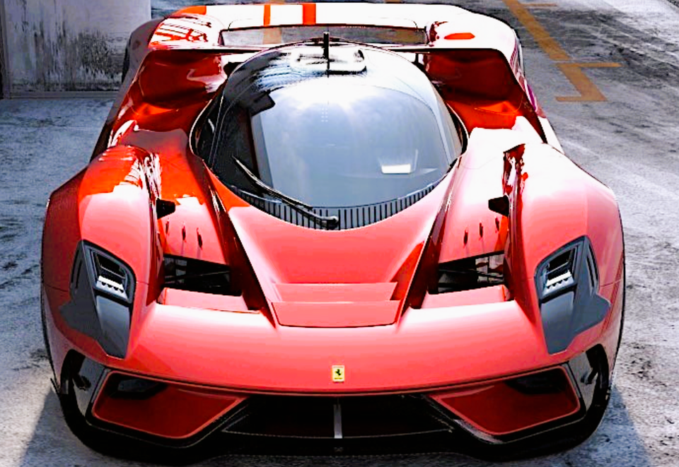 FERRARI Race Car Racing Hypercar Concept Red Custom Built LARGE 1 ...