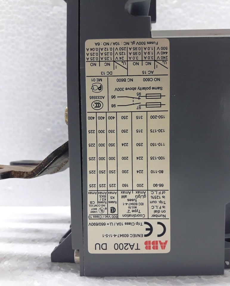ABB Thermal Overload Relay TA200DU-135 TA200DU135 1SAZ421201R1003 | eBay