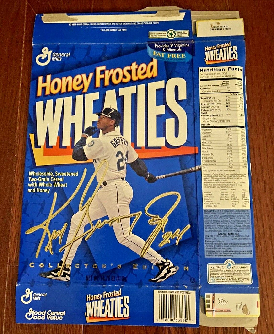 HONEY FROSTED WHEATIES 1996 KEN GRIFFY JR COLLECTORS EDITION GOLD ...