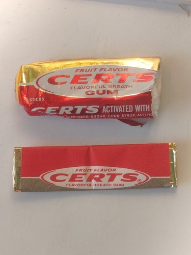 Vintage Certs Flavorful Breath Gum Stick & Package | eBay