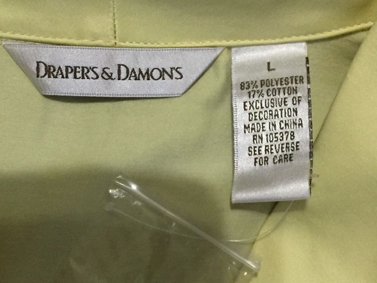 Vintage satin Button Up Nightgown or Robe w/Pocket L/S Draper&Damons L ...