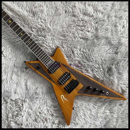 Solid Body 6 Strings Electric Guitar Ash Body Leaf Inlay Black Hardware ...