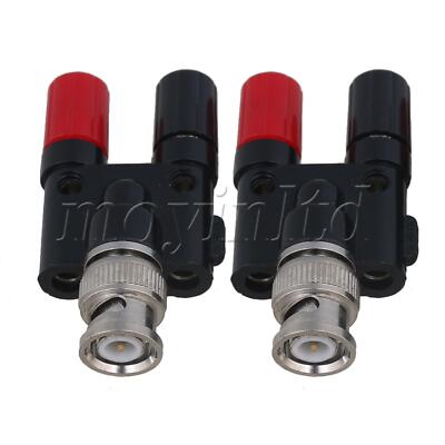 BNC Male to Double Row Banana Socket Binding Post Adapter Set of 2 ...