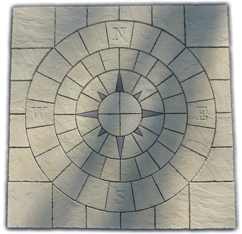 3M x 3M NAUTICAL COMPASS+SQ OFF ROTUNDA PATIO PAVING SLAB (DELIVERY ...