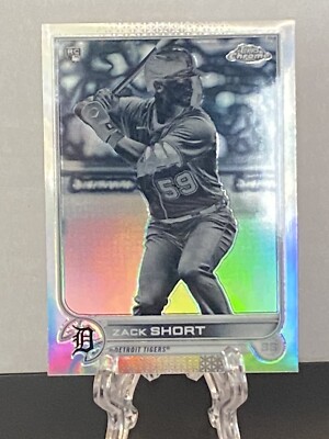 2022 Topps Chrome Base Negative Refractor #86 Zack Short - Detroit ...