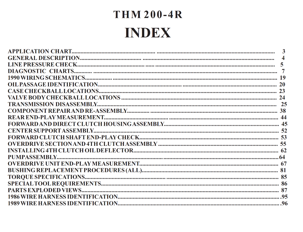 ATSG GENERAL MOTORS THM 200-4R OVERHAUL REPAIR SERVICE WORKSHOP MANUAL ...