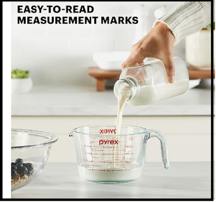 Pyrex Measuring 4 Cup (32 Oz) Glass, Clear, Red | eBay