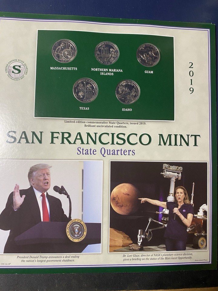2012-S National Parks Quarters BU Coin Set 25c Panel San Francisco Mint ...