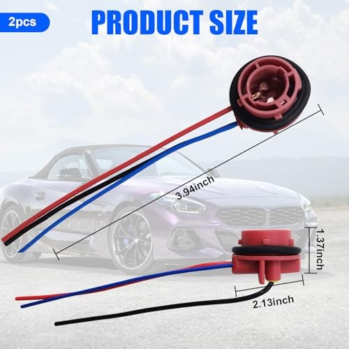 2 PCS Car 3157 LED Brake Light Holder, T25 Bulb Socket Female Adapter ...