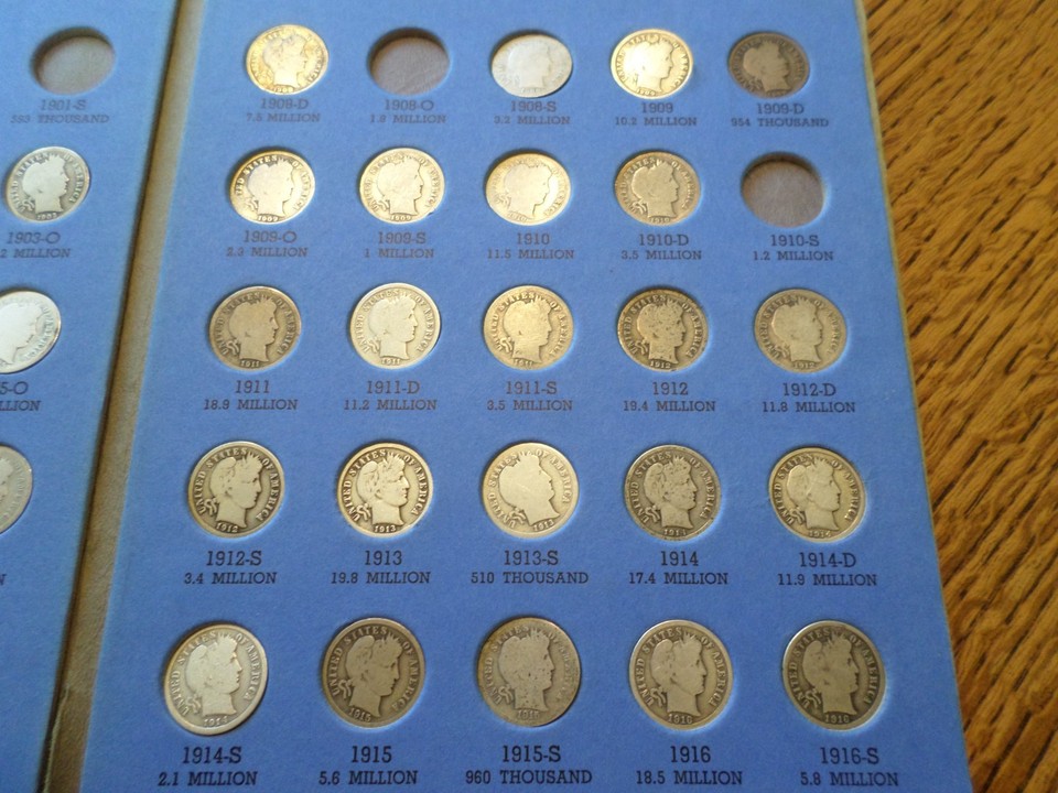 Barber Dime Set--52 Coins in Whitman Folder | eBay