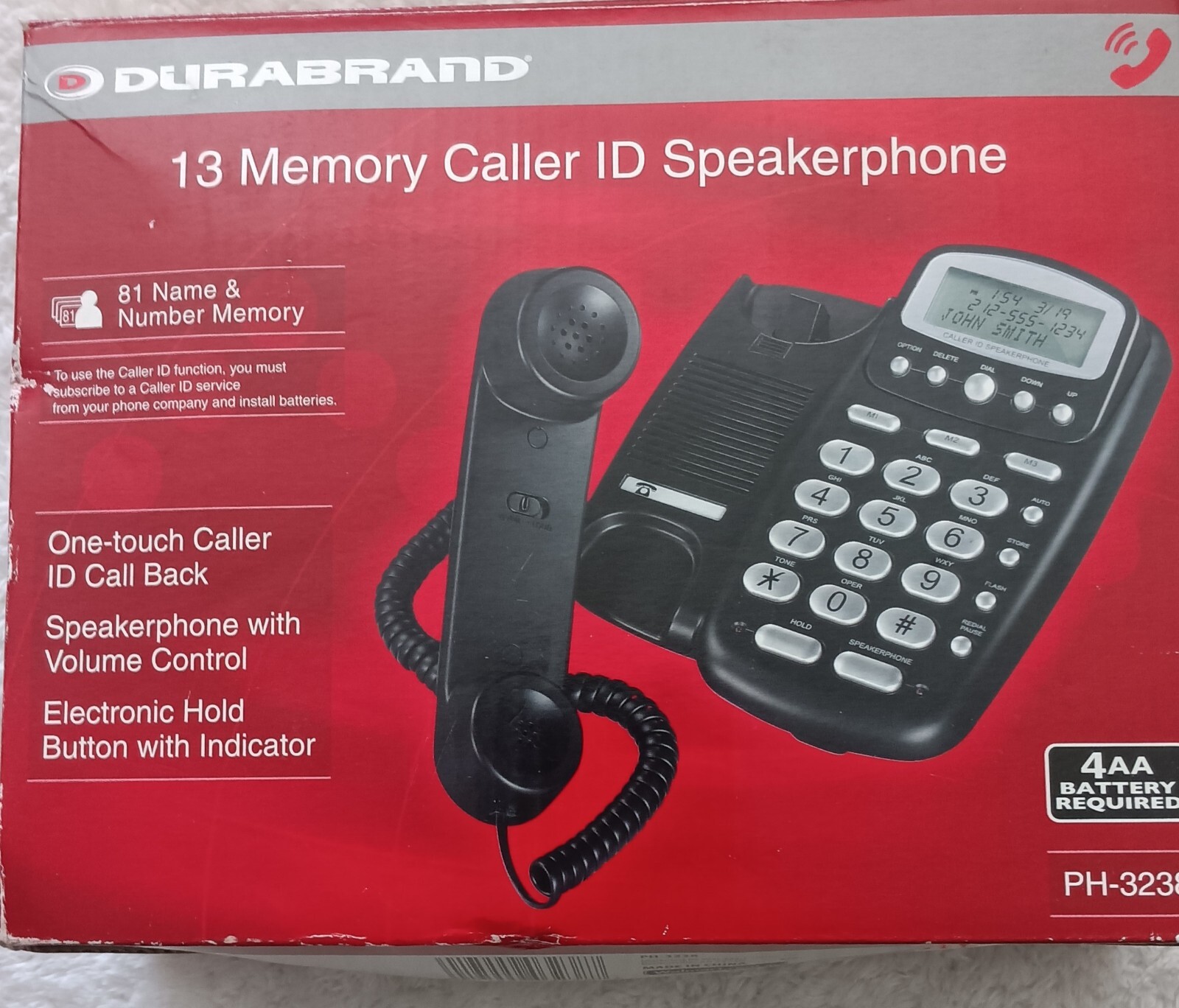 Duraband 13 Memory Caller ID Corded Speakerphone 90s Style PH-3238 EUC ...