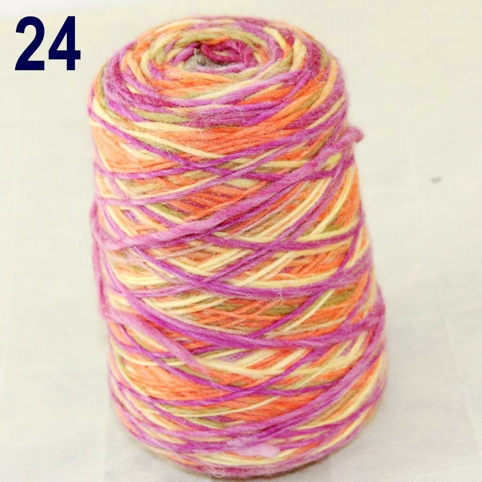 Sale 500gr NEW Knitting Cone Yarn Chunky Hand woven Colorful Soft Wool ...
